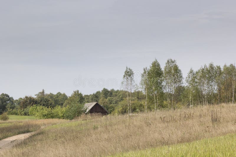 Lithuanian Agriculture Meadow In A Autumn Stock Image - Image of ...
