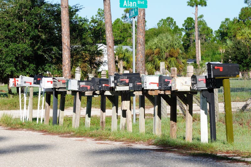 Rural mailboxes stock photo. Image of postbox, trees - 21588614