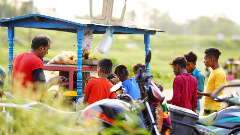 Rural market in the field editorial stock image. Image of green - 256131679