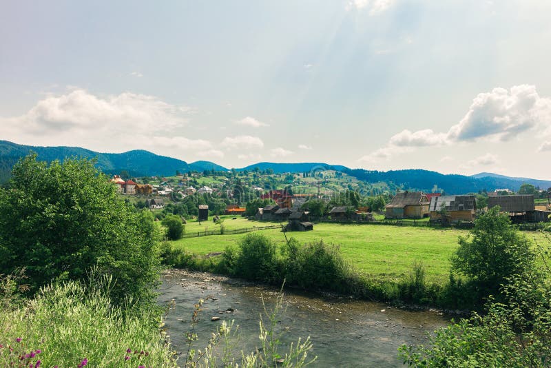 Rural Mountain Landscape in Carpathians Stock Photo - Image of hiking ...