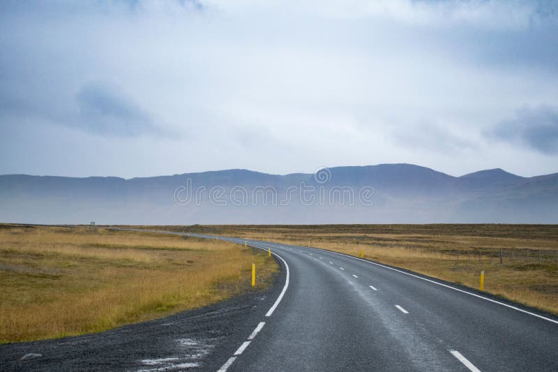 Rural Mountain Landscape, Featuring an Empty Road Winding Its Way ...
