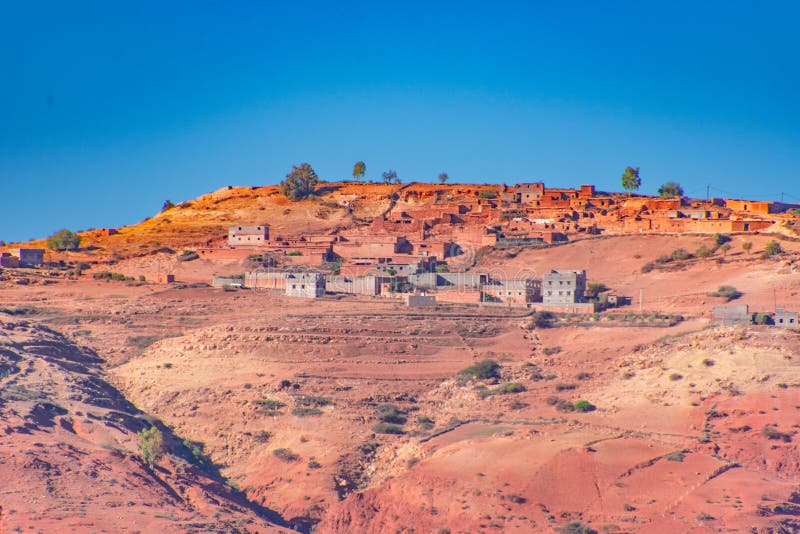 Rural and Mountainous Landscape in Morocco Stock Photo - Image of atlas ...