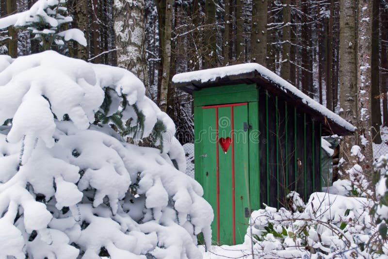 Rural old outhouse stock photo. Image of snow, side, solitude - 46460450