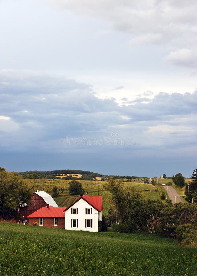 Rural Ontario Homestead - Brighton Stock Image - Image of twilight ...