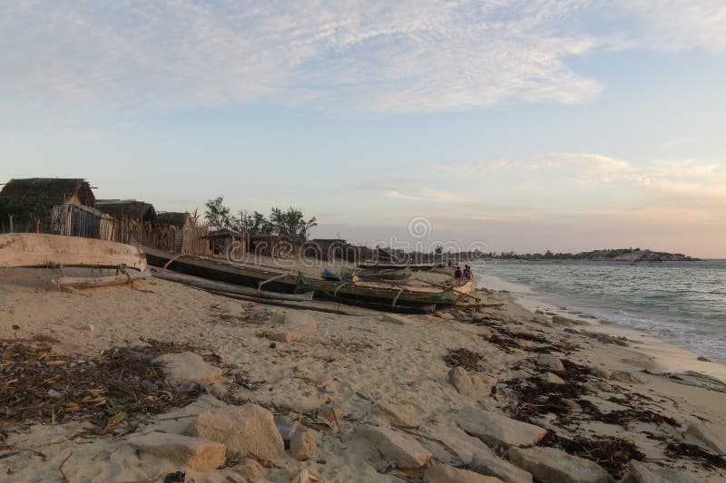 Rural port in Madagascar stock image. Image of clouds - 75093837