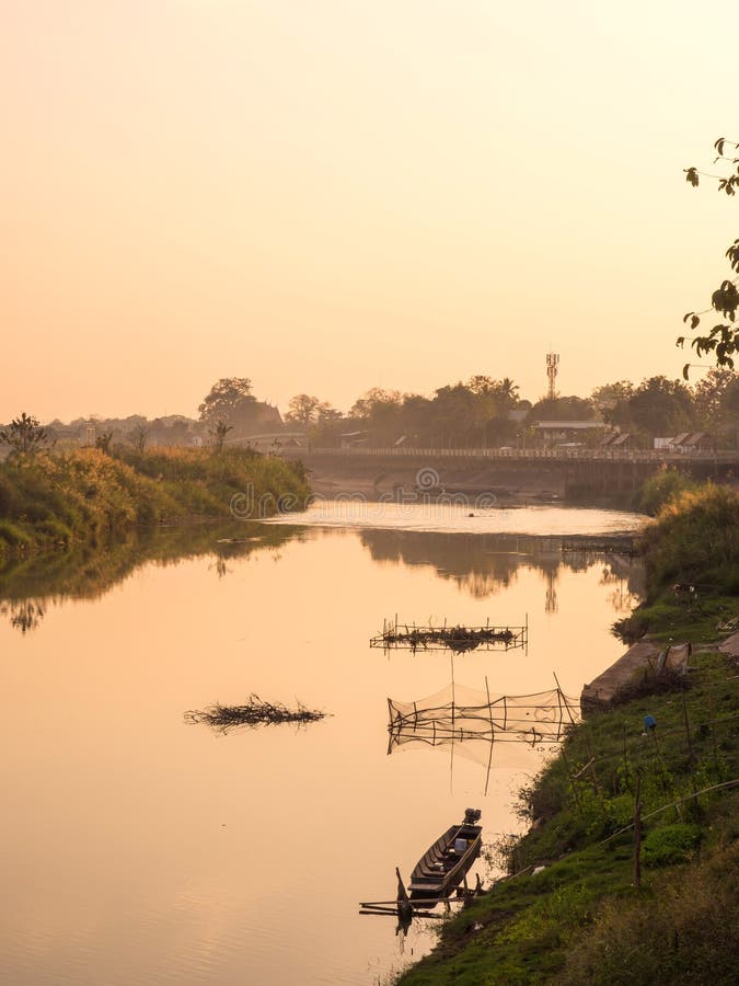 Riverside of Thailand Rural Area Stock Image - Image of asia, nature ...
