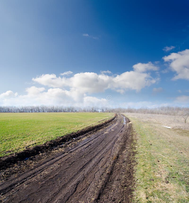 Rural road stock image. Image of dirty, land, lawn, blue - 19693689