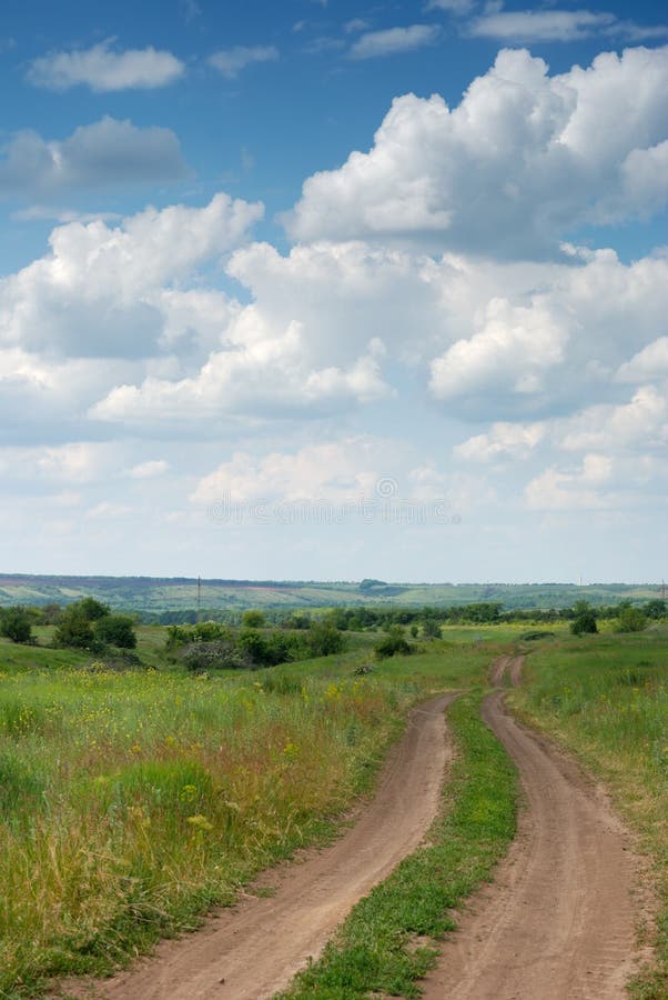 Rural road stock photo. Image of meadow, morning, farm - 5385052