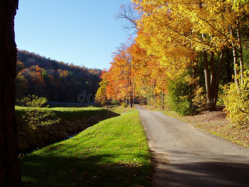A Rural Road in Autumn in Pennsylvania Stock Photo - Image of leaf ...