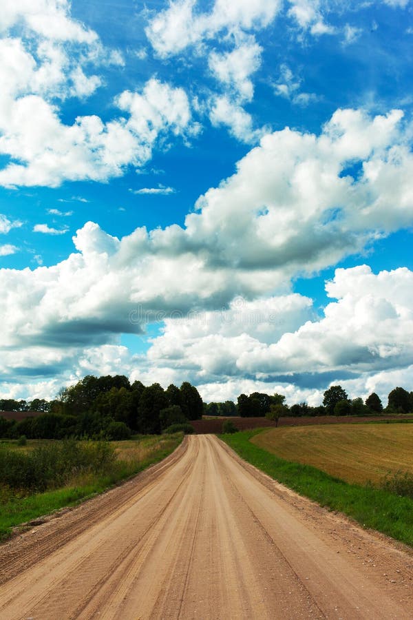 Rural road. stock image. Image of latvia, tree, summer - 32953539
