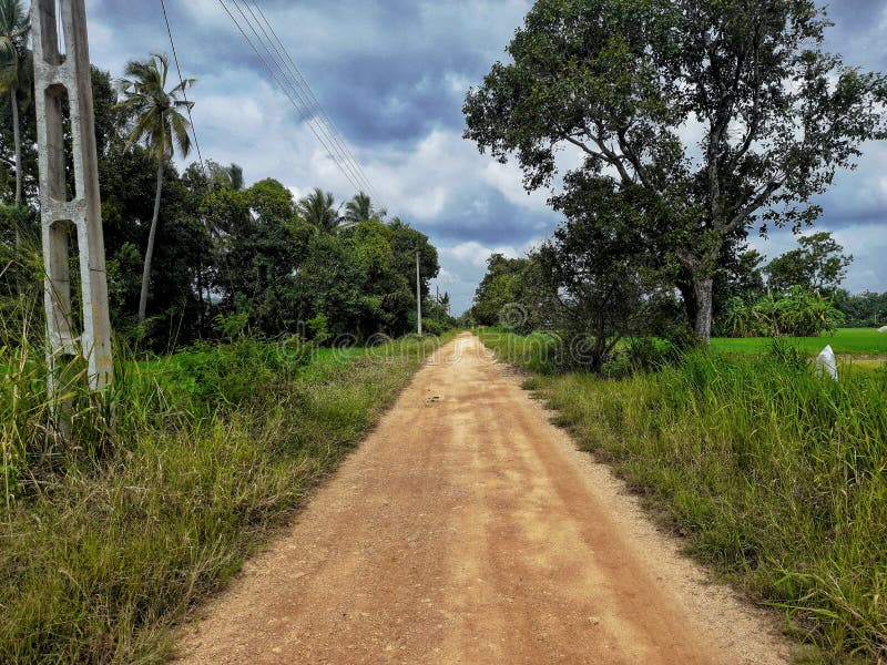 The Rural Road and Developing Village in Sri Lanka Stock Image - Image ...