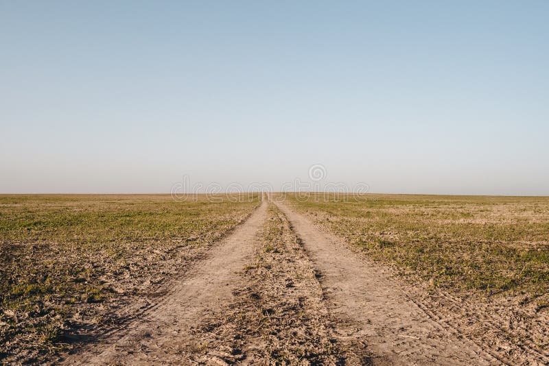 Rural Road Going Over the Horizon. Stock Photo - Image of development ...
