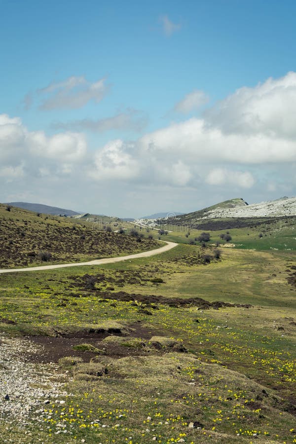 A Rural Road in the Mountains during a Spring Day Stock Photo - Image ...
