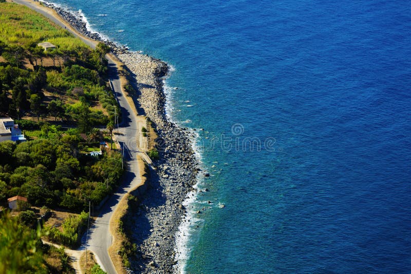 Rural road near the sea stock photo. Image of italian - 29159888