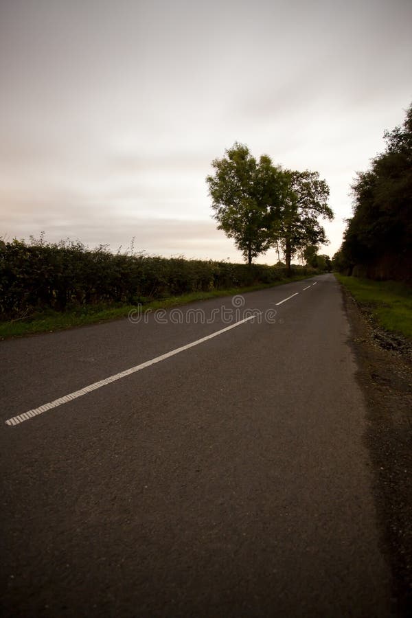 Rural Road at Night in the Fog - Cat and Fiddle Stock Image - Image of ...