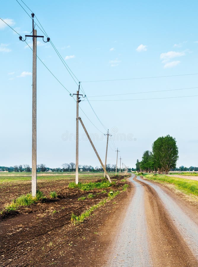 Rural road stock image. Image of beautiful, electric - 51290529