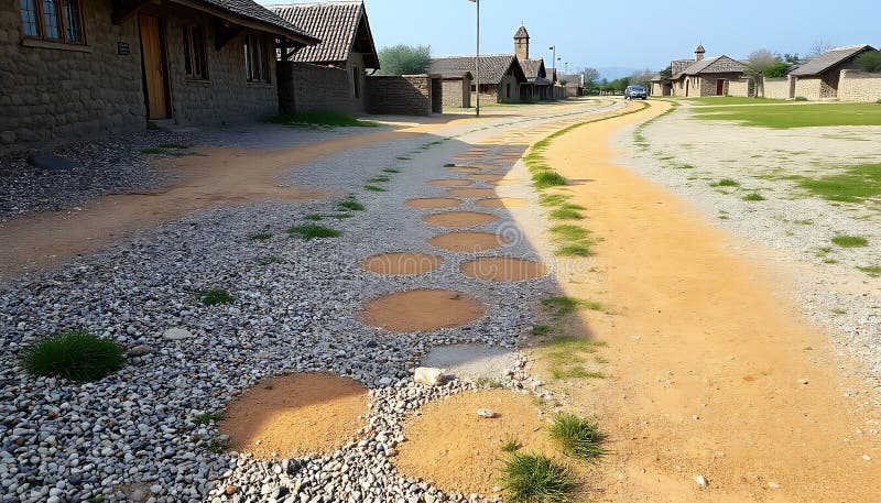 Rural Road with Puddles after Rain, Countryside Path and Reflective ...