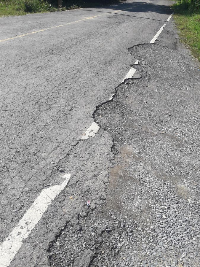 The Rural Roads Deteriorate. Stock Photo - Image of deteriorate ...