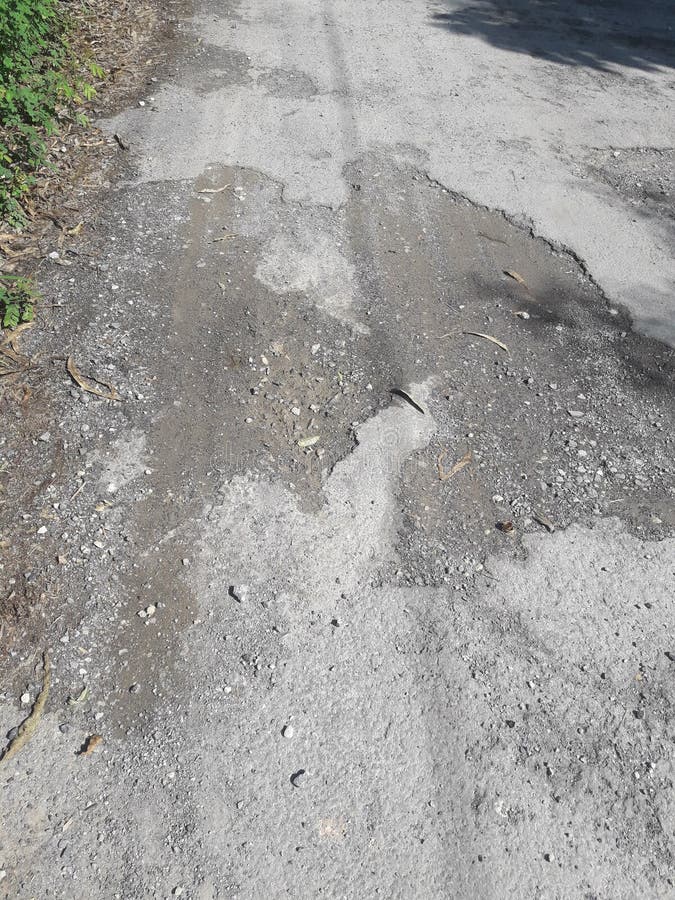 The Rural Roads Deteriorate. Stock Image - Image of roads, cracked ...