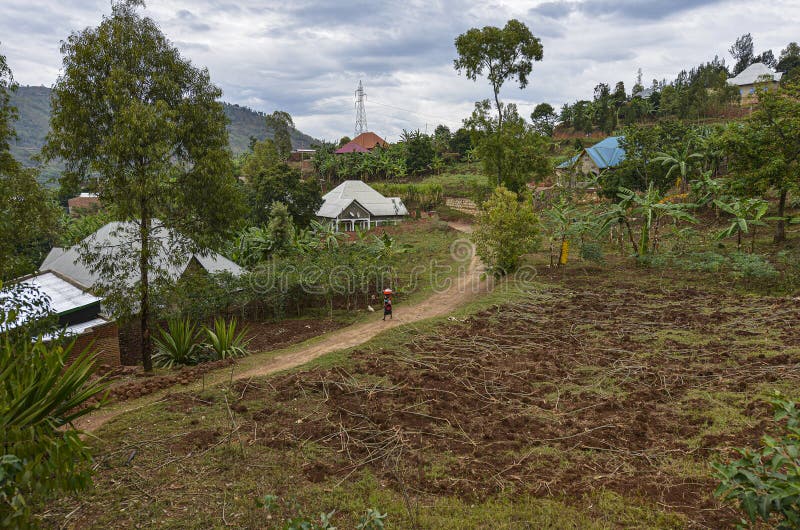 Rural Scene in Karongi, Rwanda. Stock Photo - Image of color, lakeshore ...