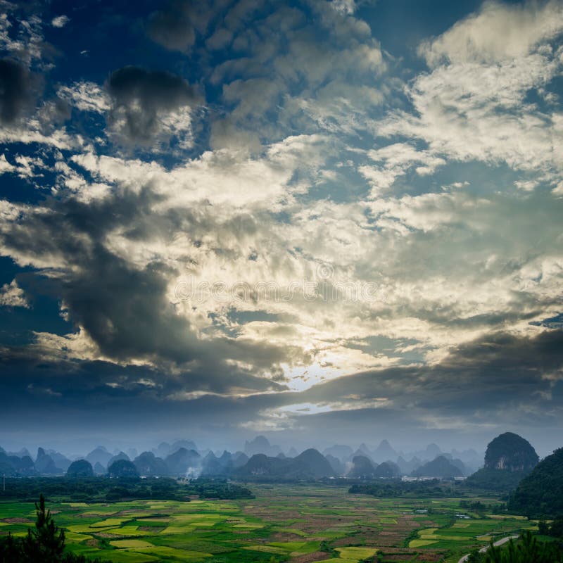 Rural scenery in Guilin stock image. Image of outdoor - 31734277