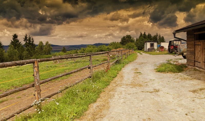 Rural scenery stock image. Image of farm, cloudy, orange - 35640473