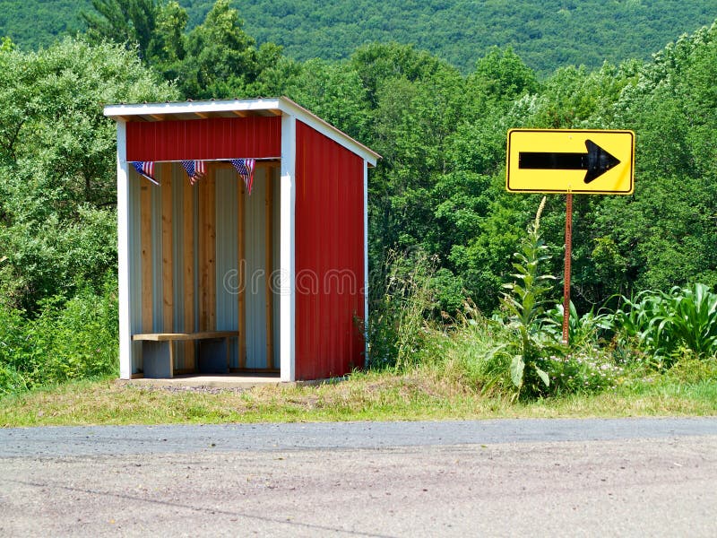 Rural School Bus Stop Shelter Stock Image - Image of country, stormy ...