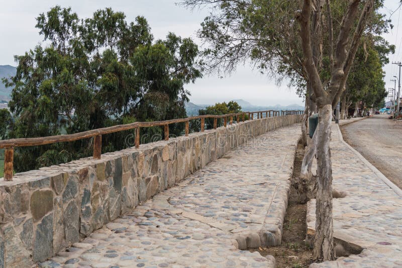 Rural Sidewalk in Azpitia Town, Lima Peru Stock Photo - Image of trees ...
