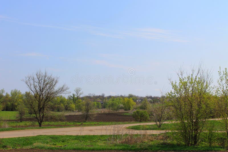 Rural spring landscape stock image. Image of natural - 69883299