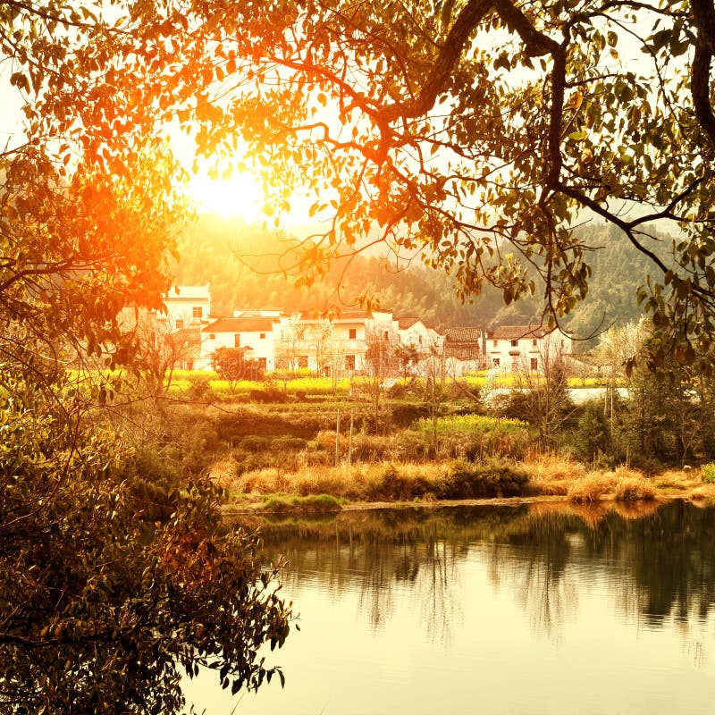 Rural Spring Scene(China Wuyuan) Stock Image - Image of rural, china ...