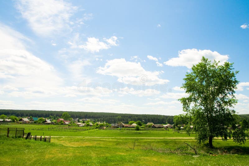 Rural summer landscape stock photo. Image of white, cloud - 10609802
