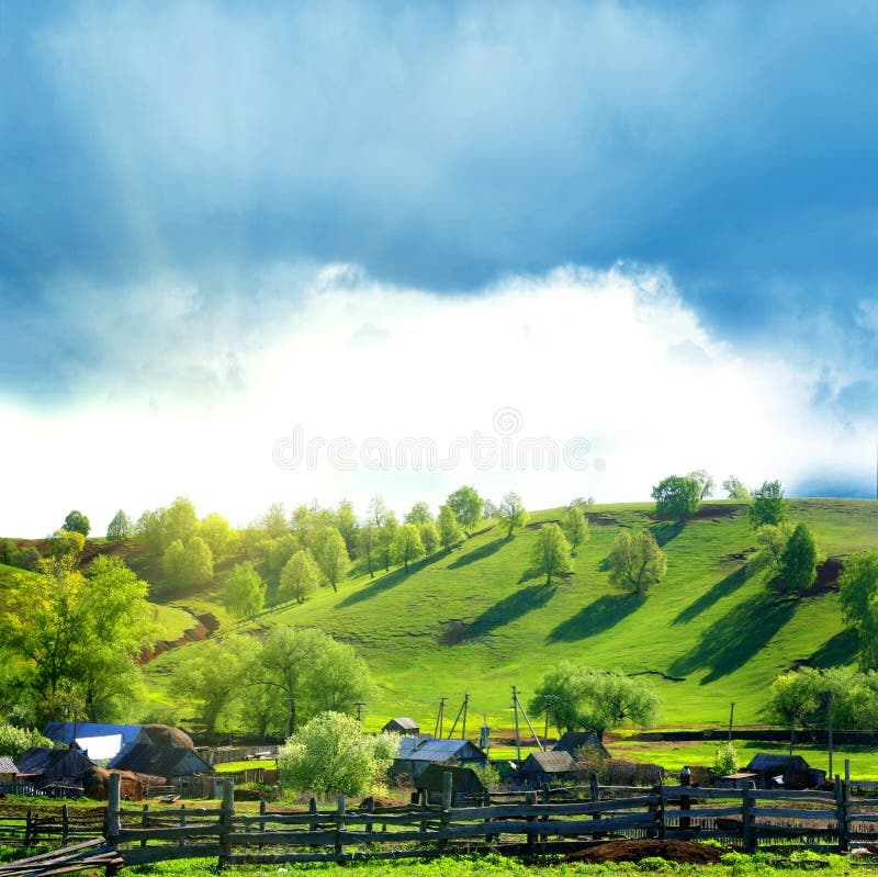 Landscape from Maramures stock photo. Image of fields - 19497152