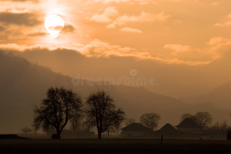 Rural Sunset stock image. Image of nature, countryside - 9568621
