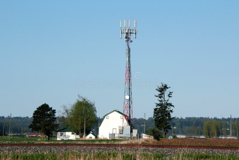 Rural Data Transmission Tower Stock Photo - Image of rural, farm: 33390790