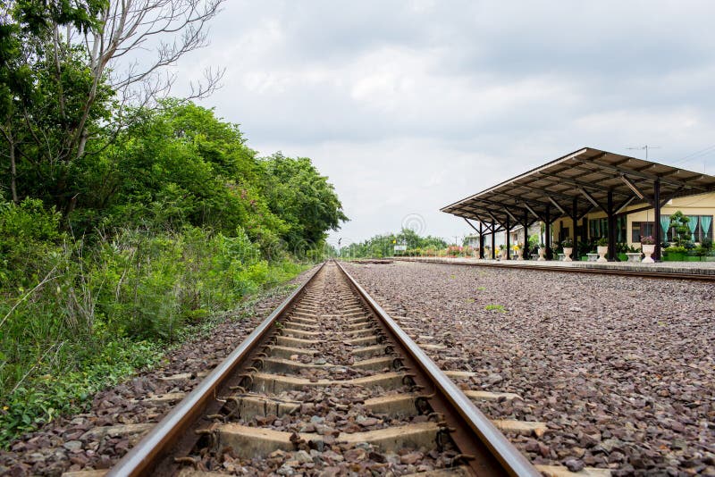 The Rural Train Station in Somwhere of Thailand Stock Image - Image of ...
