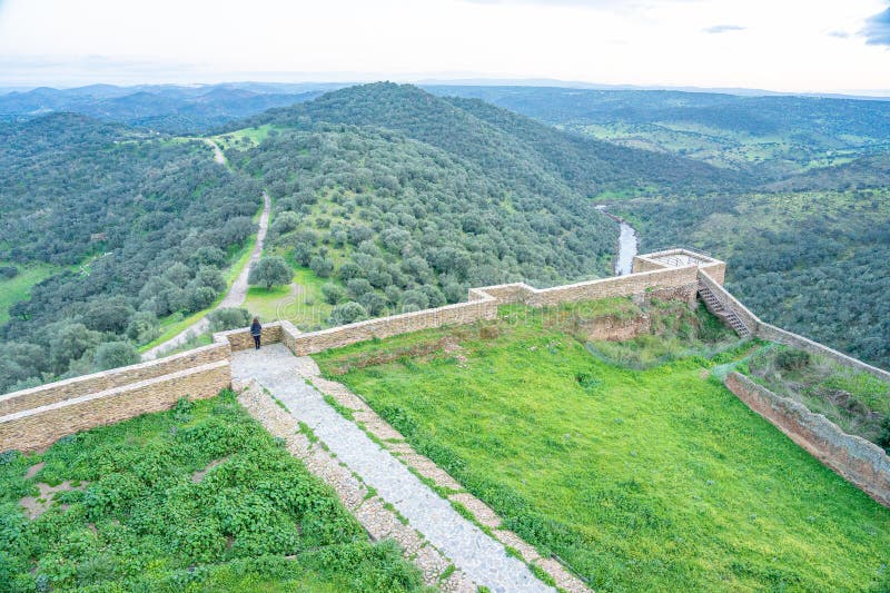 Rural View from the Interior of the Castle of Noudar in Barrancos Stock ...