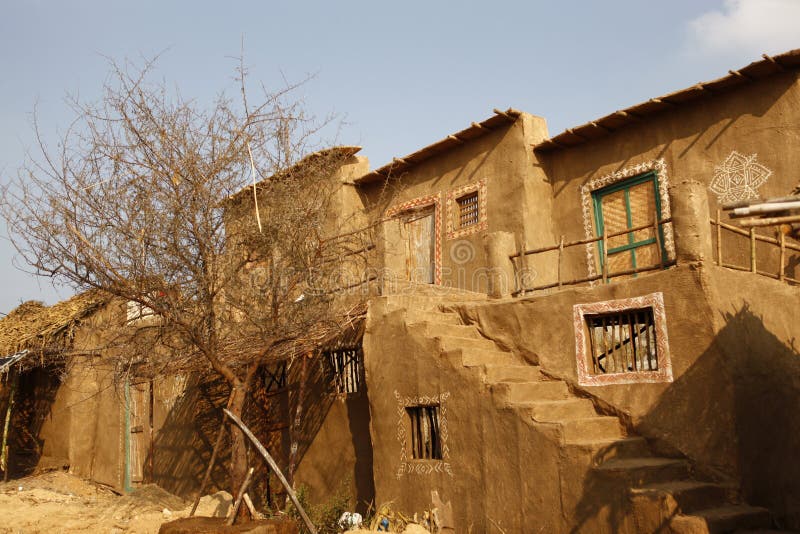 Rural Village Poor House India Stock Image - Image of silhouette, light ...