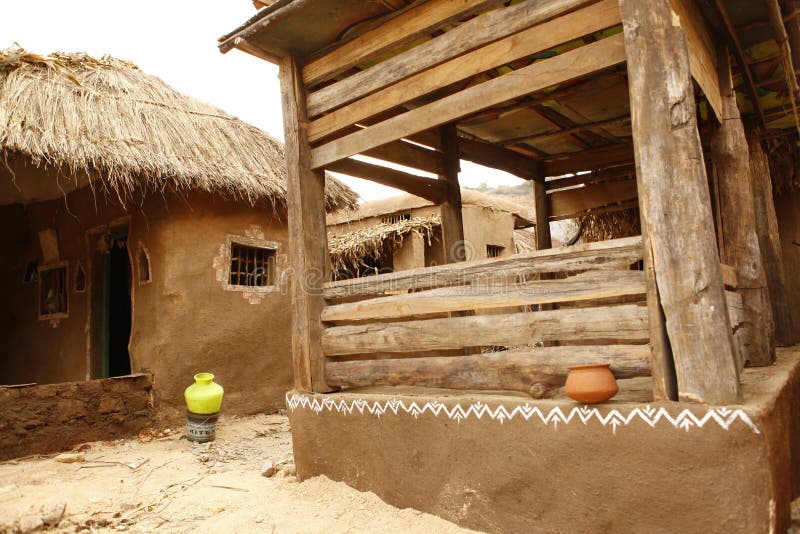 Rural Village Poor House India Stock Photo - Image of house, artistic ...