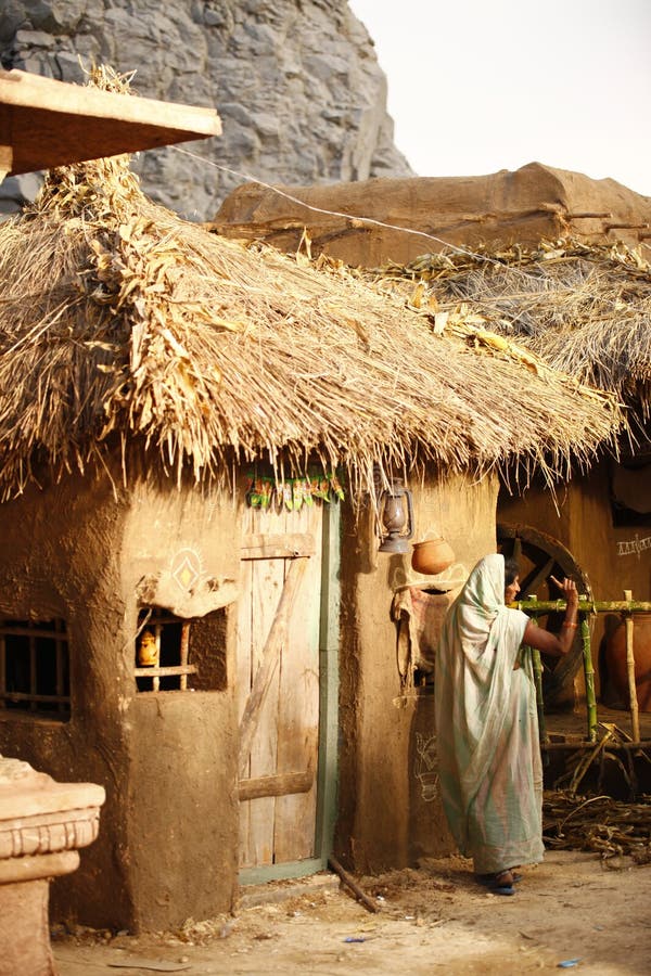 Rural Village Poor House India Editorial Stock Image - Image of cart ...