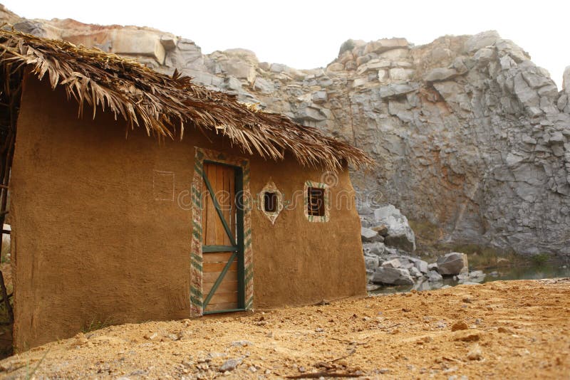 Rural Village Poor House India Stock Image - Image of stair, silhouette ...