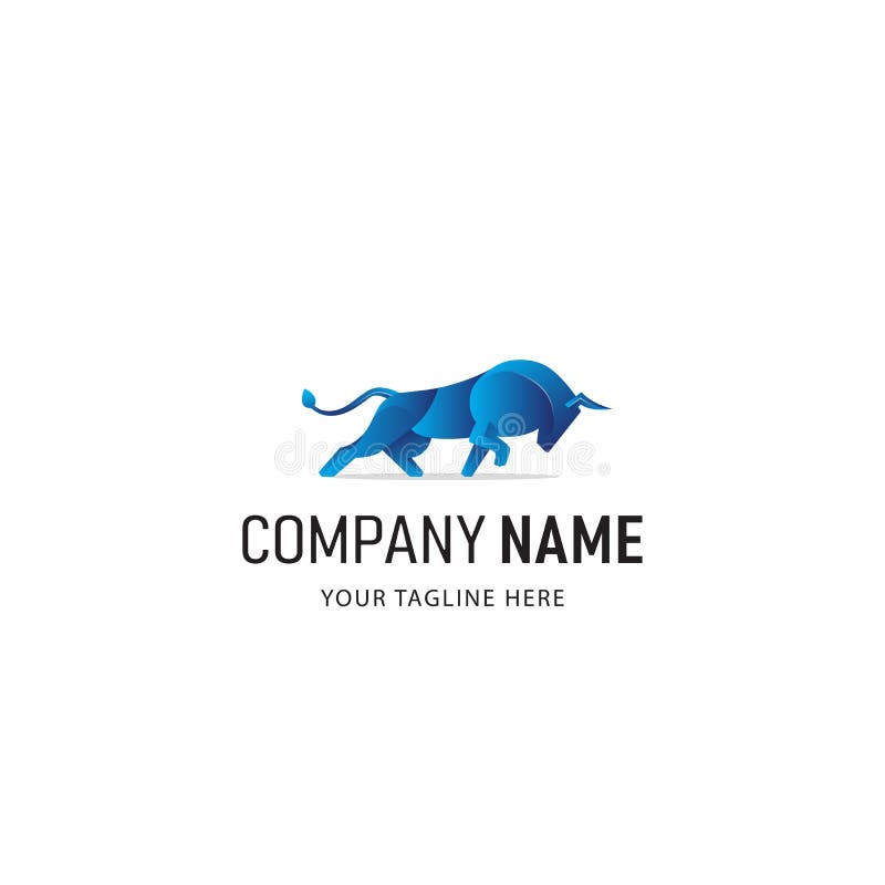 Awesome Gradient Bull Logo Design Professional, Blue Bull Logo Modern ...