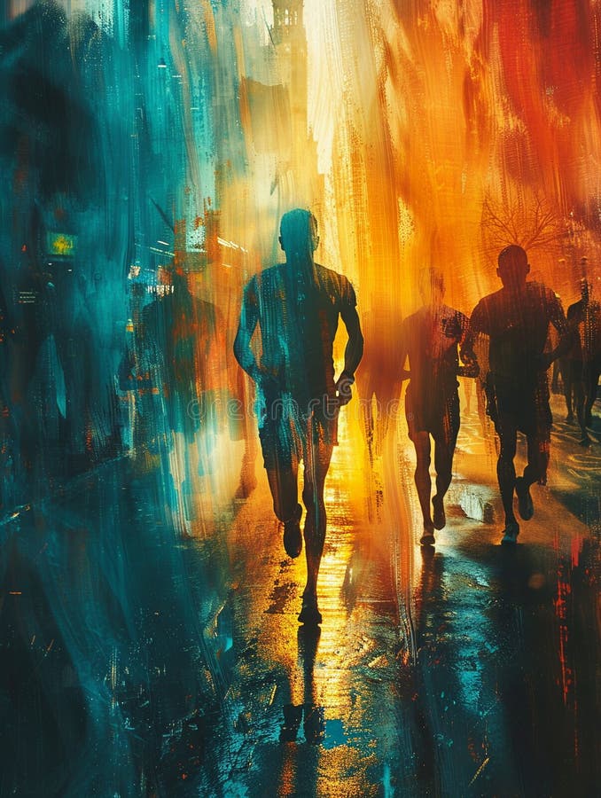 The Rush of Adrenaline in a Race Stock Illustration - Illustration of ...