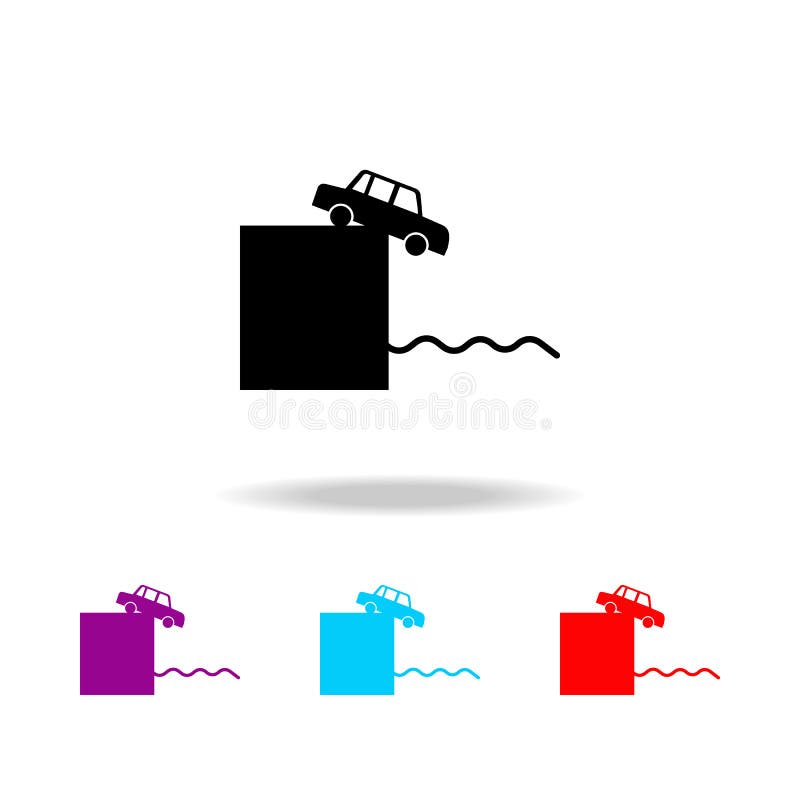 Rush in the Car with a Cliff of Suicide Icon. Elements of Death in ...