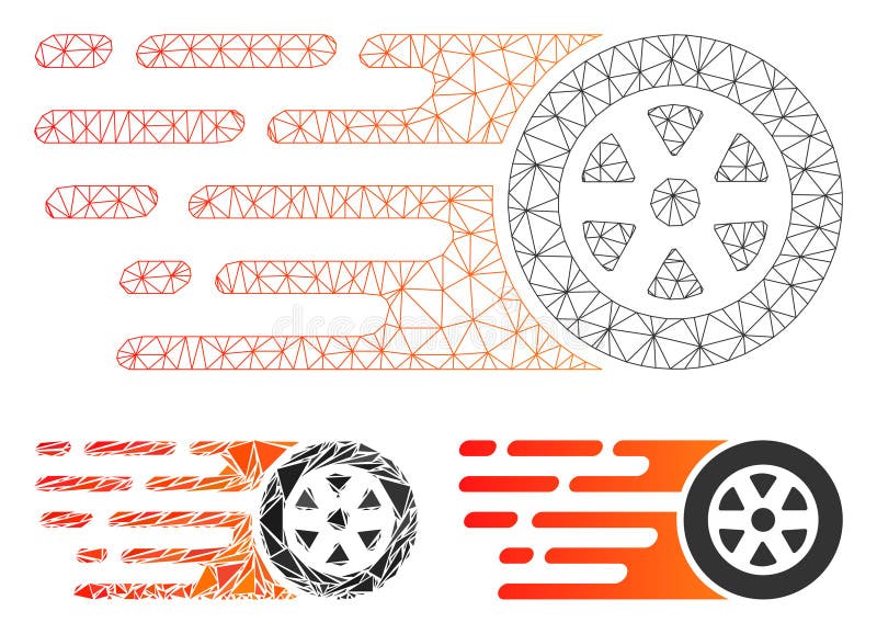 Rush Car Wheel Vector Mesh Network Model and Triangle Mosaic Icon Stock ...