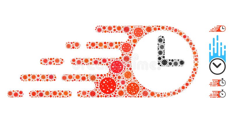 Rush Clock Collage of CoronaVirus Icons Stock Illustration ...
