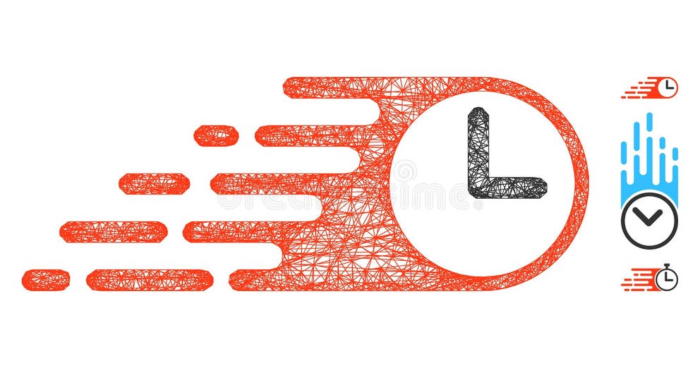 Rush Clock Polygonal Web Vector Mesh Illustration Stock Illustration ...