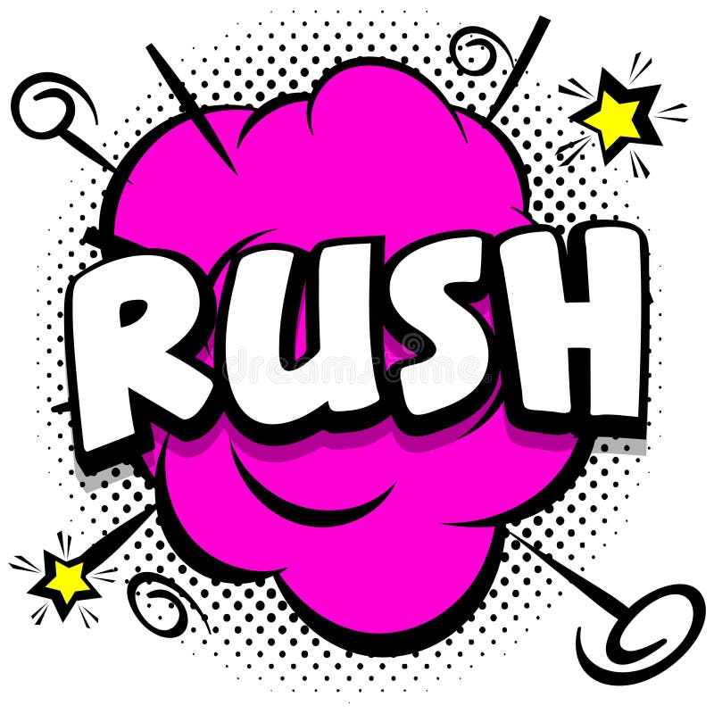 Rush Comic Bright Template With Speech Bubbles On Colorful Frames Stock Vector Illustration Of