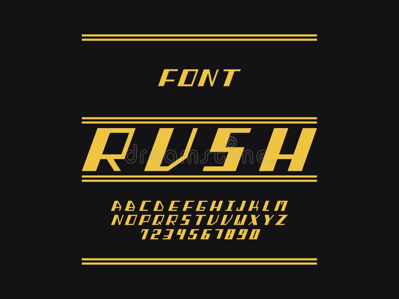 Rush font. Vector alphabet stock vector. Illustration of drive - 120371973