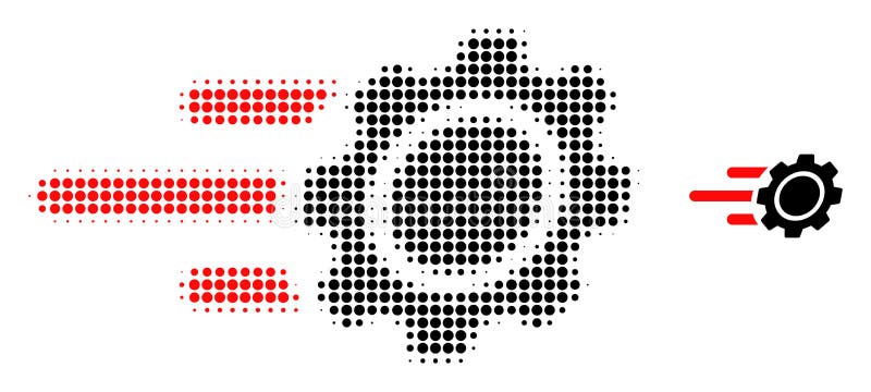 Rush Gear Halftone Dotted Icon Stock Vector - Illustration of ...