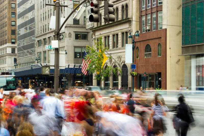 Rush Hour on Fifth Avenue, New York Stock Photo - Image of crossing ...